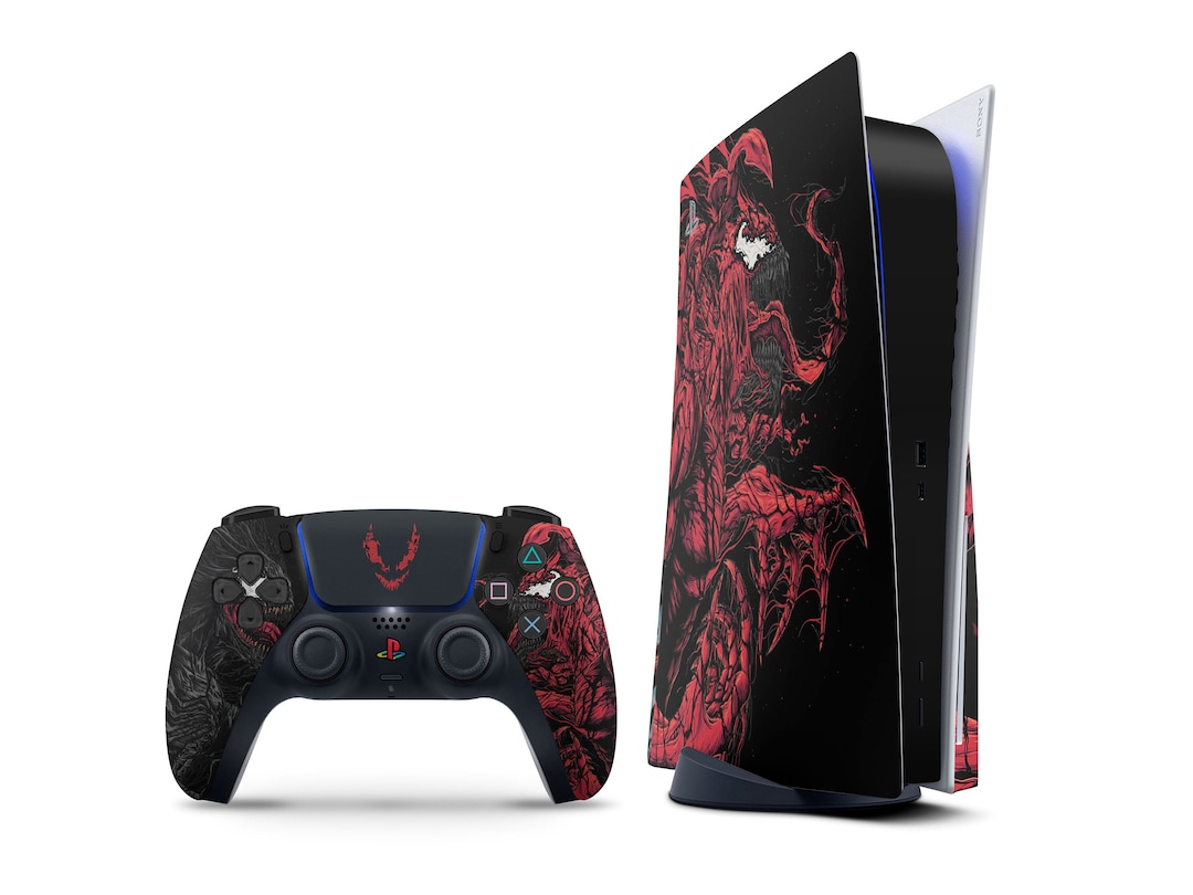 Black Venom Vs Carnage PS5 Skin, Artistic Symbiote Comics PS5 Slim Skin ...