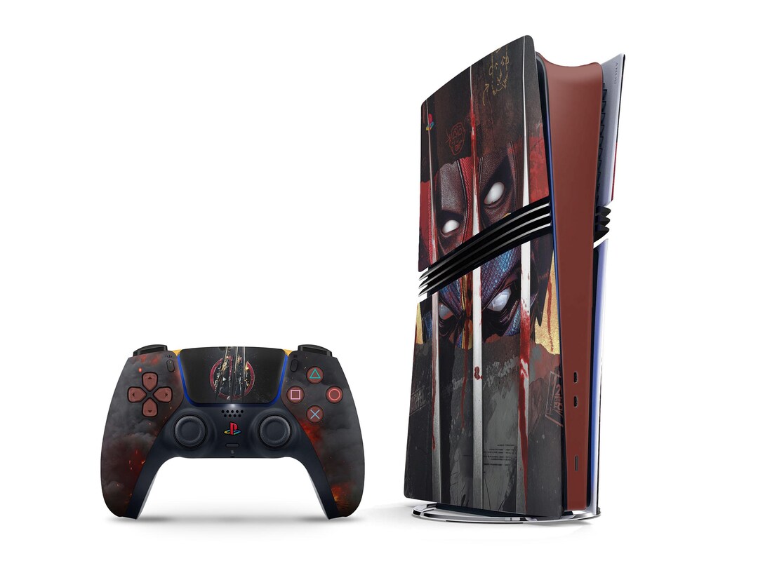 Deadpool & Wolverine PS5 Pro Skin, Red Blood Splatter PS5 Slim Skin ...