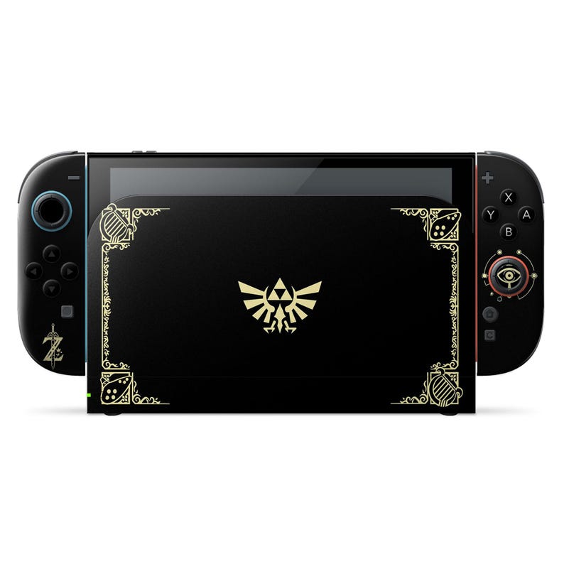 Black Gold Zelda Nintendo Switch 2 Skin, Hyrule Warriors Switch OLED ...