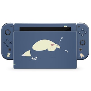 Pokemon Snorlax Nintendo Switch Skin, Navy Sleeping Snorlax Switch 2 ...