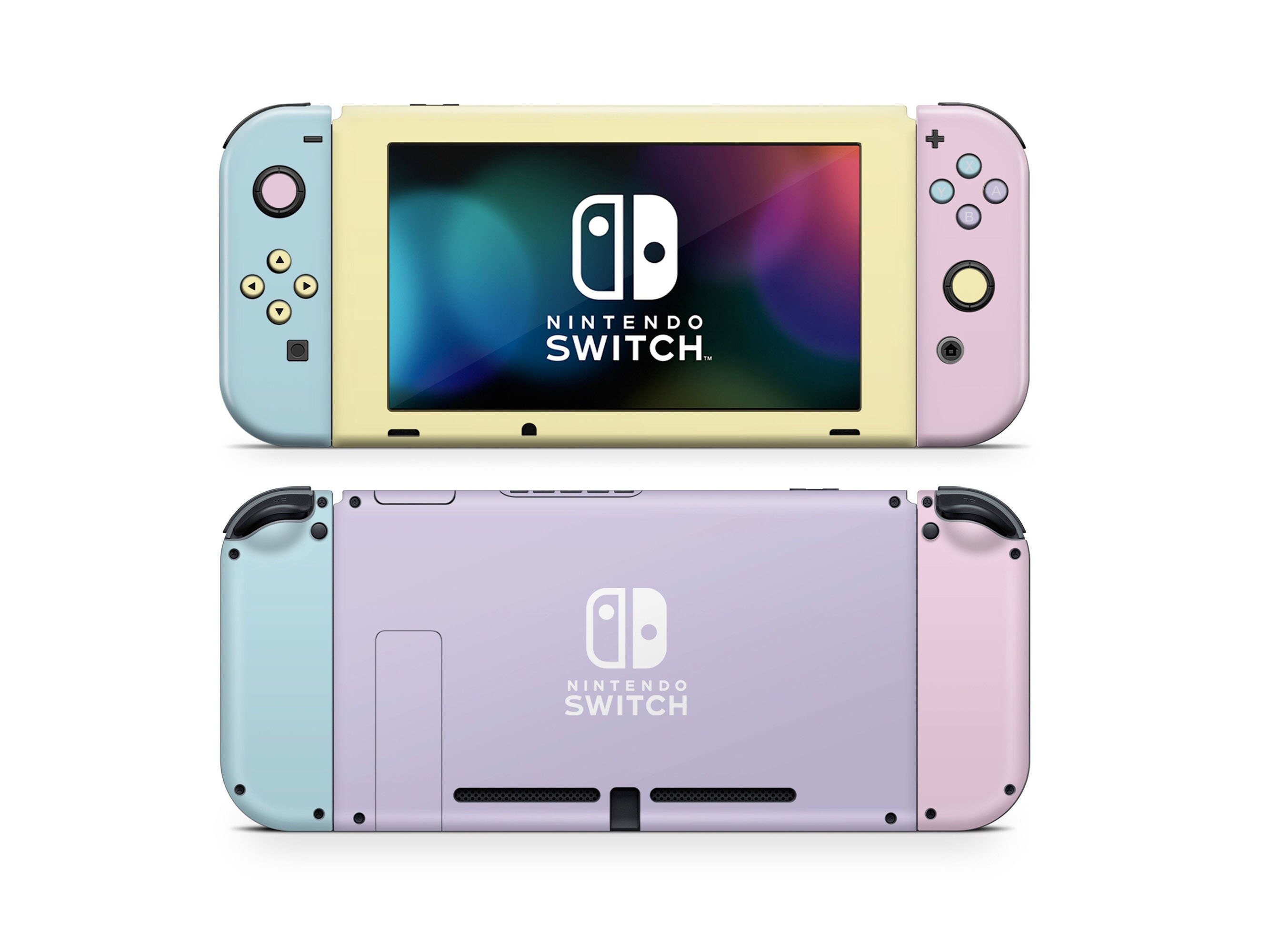 Seafoam Retro 80s Color Blocking Nintendo Switch Skin, Pastels ...