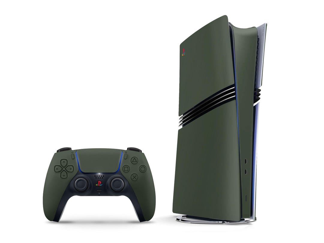 Classic Khaki Green Playstation PS5 Pro Skin, Solid Army Green PS5 Slim ...