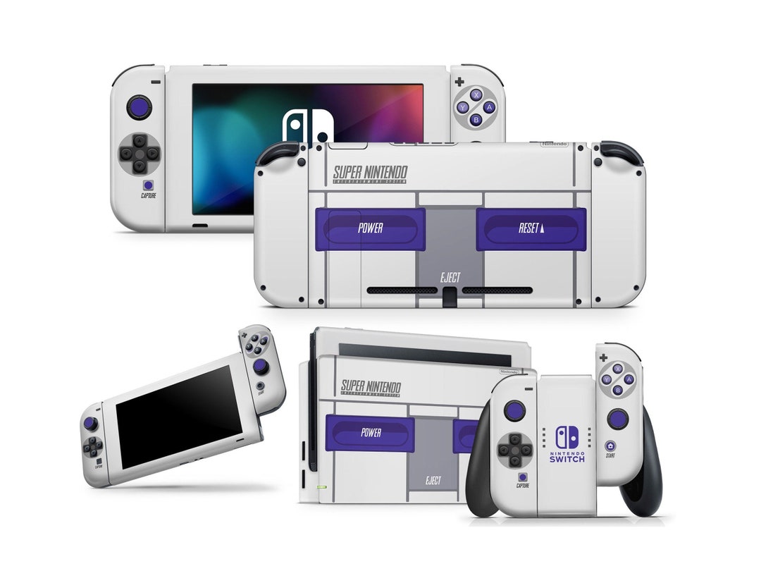 SNES Nintendo Switch Skin, Classic Retro Gaming Nintendo Switch 2 Skin ...