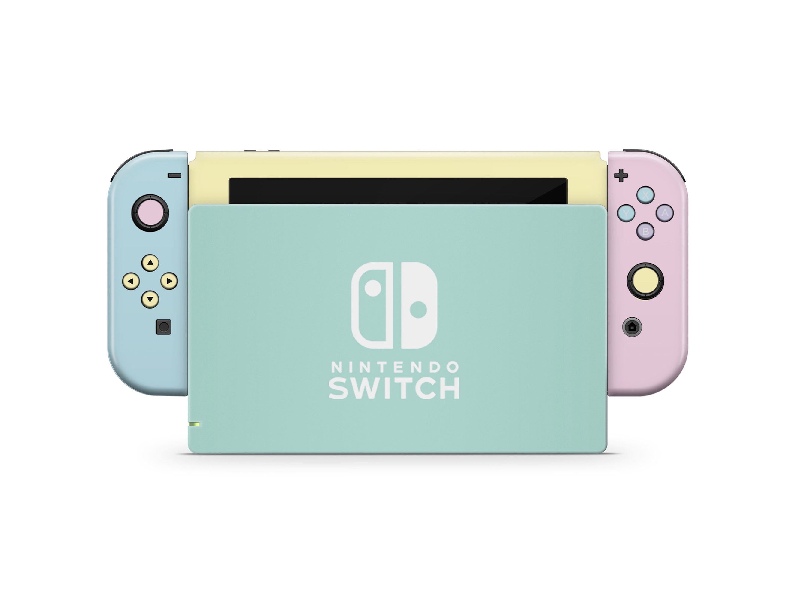 Seafoam Retro 80s Color Blocking Nintendo Switch Skin, Pastels ...