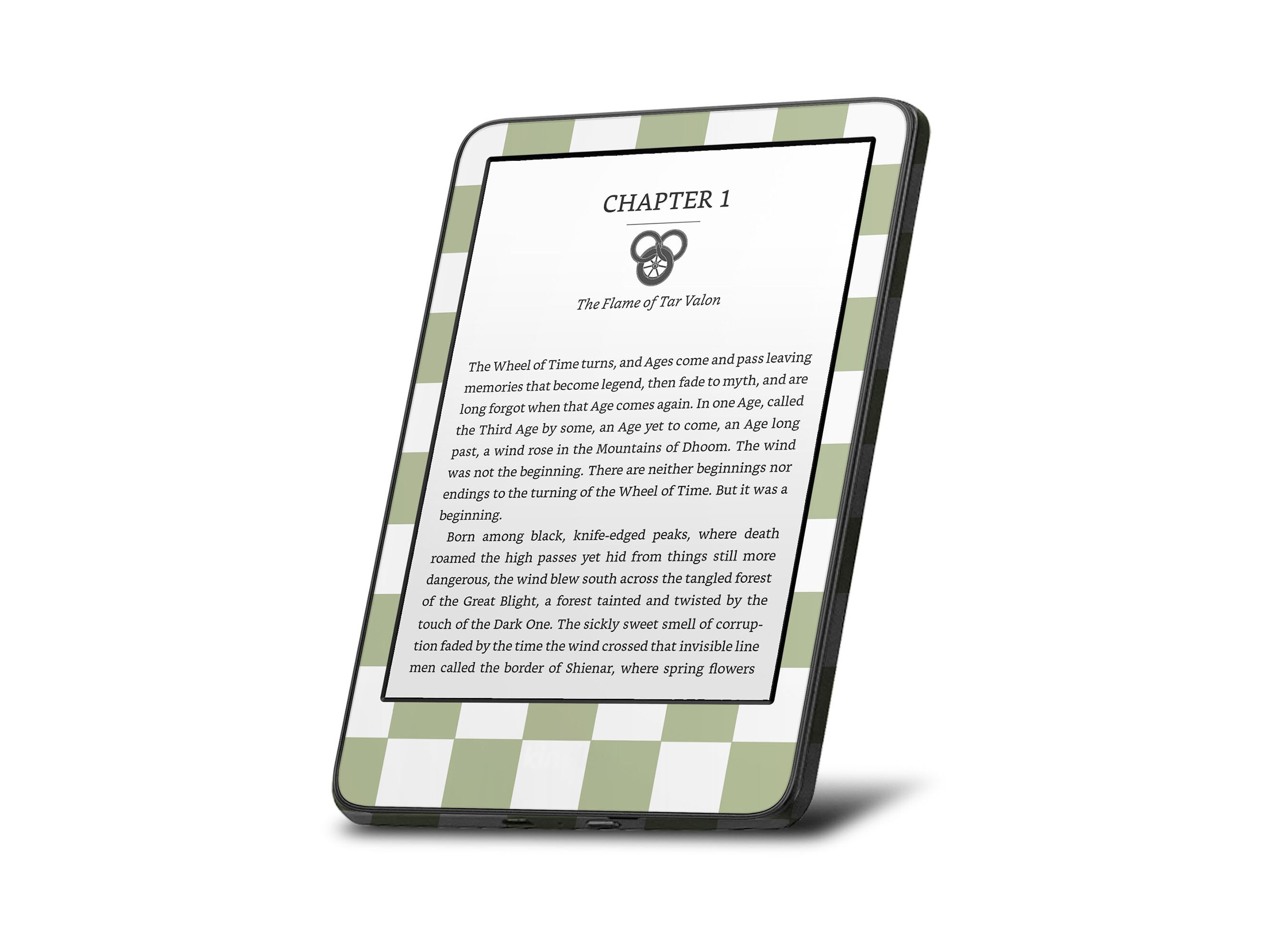 Matcha Checker Green Kindle Skin, Checkered Pattern Soft Pastels ...