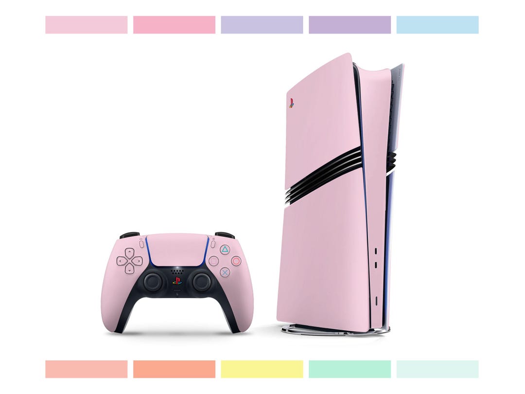 Signature Pastel Series PS5 Pro Skin, Custom Pastel PS5 Skin Pink ...