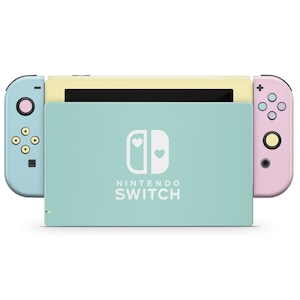 Seafoam Retro 80s Color Blocking Nintendo Switch Skin, Pastels ...