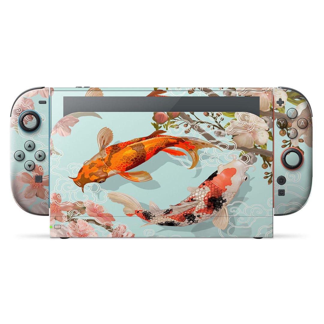 Light Yin Yang Rose Koi Nintendo Switch 2 Skin, Mint Oriental Pond ...
