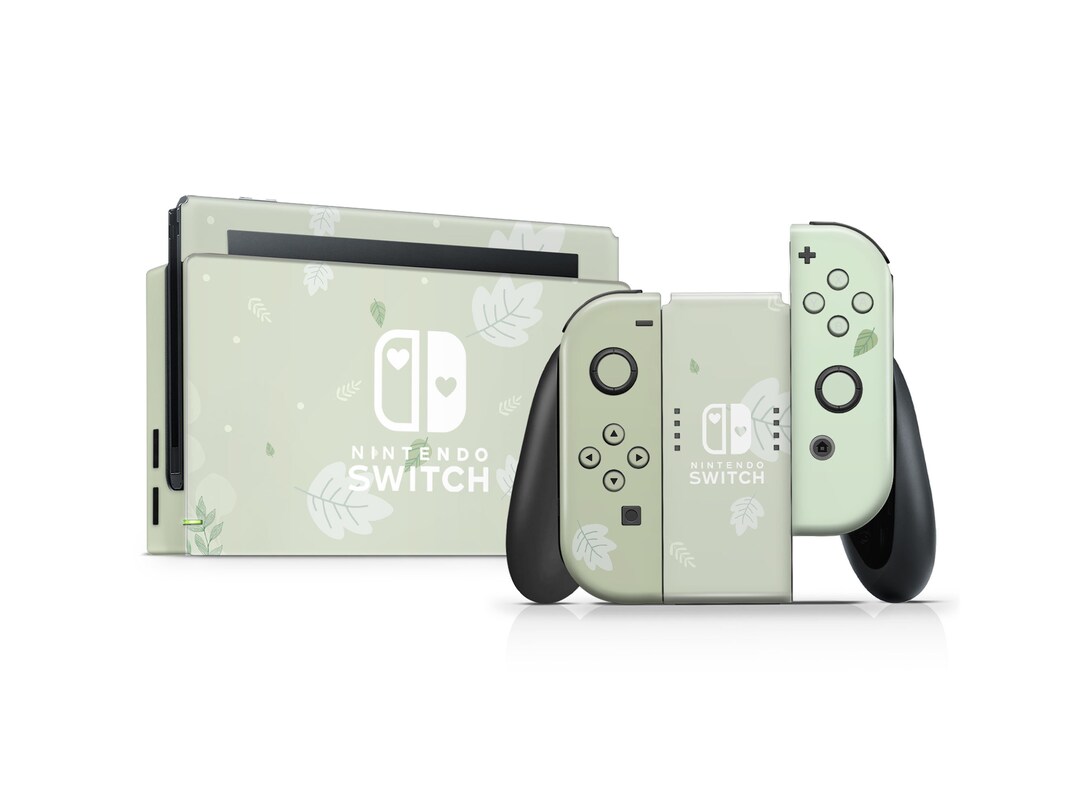 Matcha Leaves Nintendo Switch Skin, Pastel Sage Green Switch 2 Skin ...