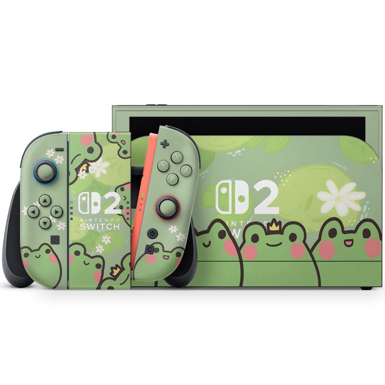 Froggy Matcha Nintendo Switch 2 Skin, Green Frogs Switch Skin OLED ...
