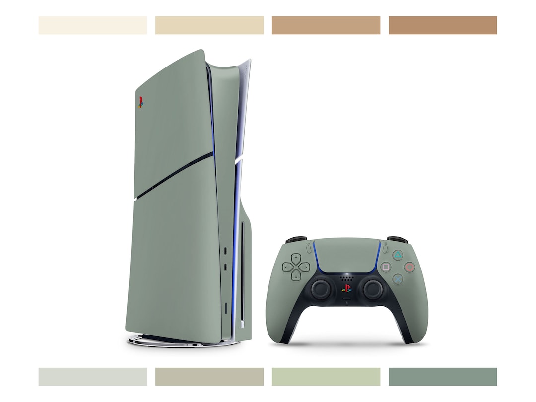 Natural Series PS5 Slim Skin, Custom PS5 Skin Neutral Beige Green ...
