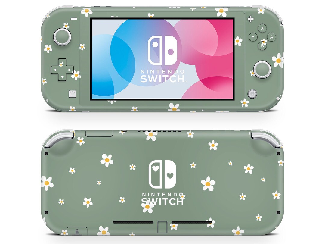 Forest Daisy Nintendo Switch Lite Skin, Dark Green Sage Colorwave ...