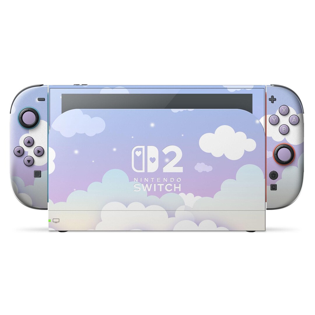 Skin de nubes de ensueño moradas para Nintendo Switch 2, vinilo para ...