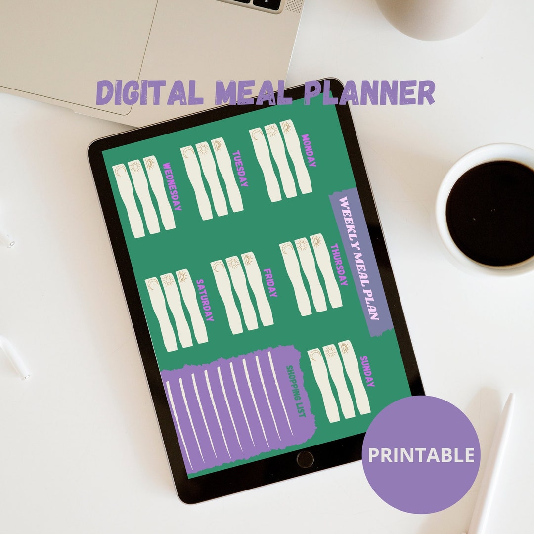 Digital Weekly Meal Planner I Printable Meal Planner I Meal - Etsy