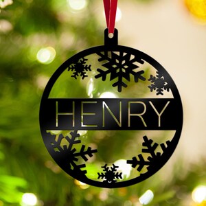 Custom Christmas Tree Baubles, Personalized Metal Name Ornament, Laser ...