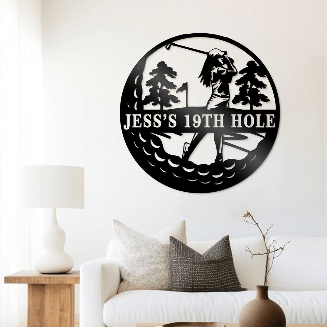 Customised Metal Outdoor Golfer Wall Art - Metal Golf Sign - Golf Gifts ...