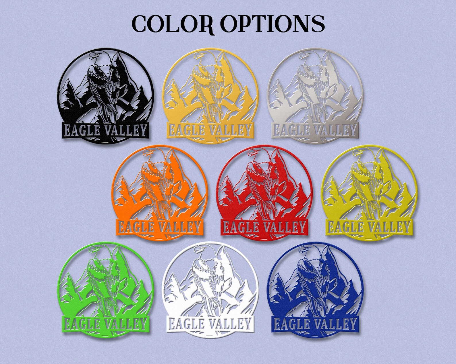 Modern Eagle Wall Art, Eagle Evergreen Valley Sign, Bald Eagle ...