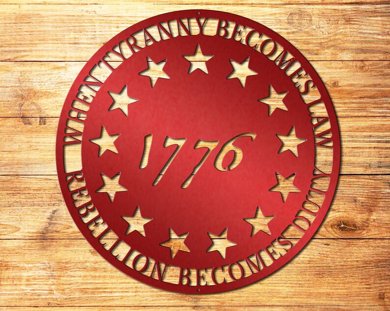 Personalized Patriotic Metal Sign, Patriotic 1776 Wall Art, We the ...