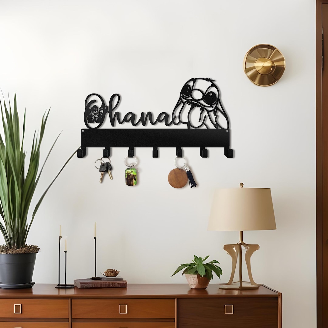 Ohana Stitch Metal Key Holders, Modern Key Holder for Wall, Key Rack ...