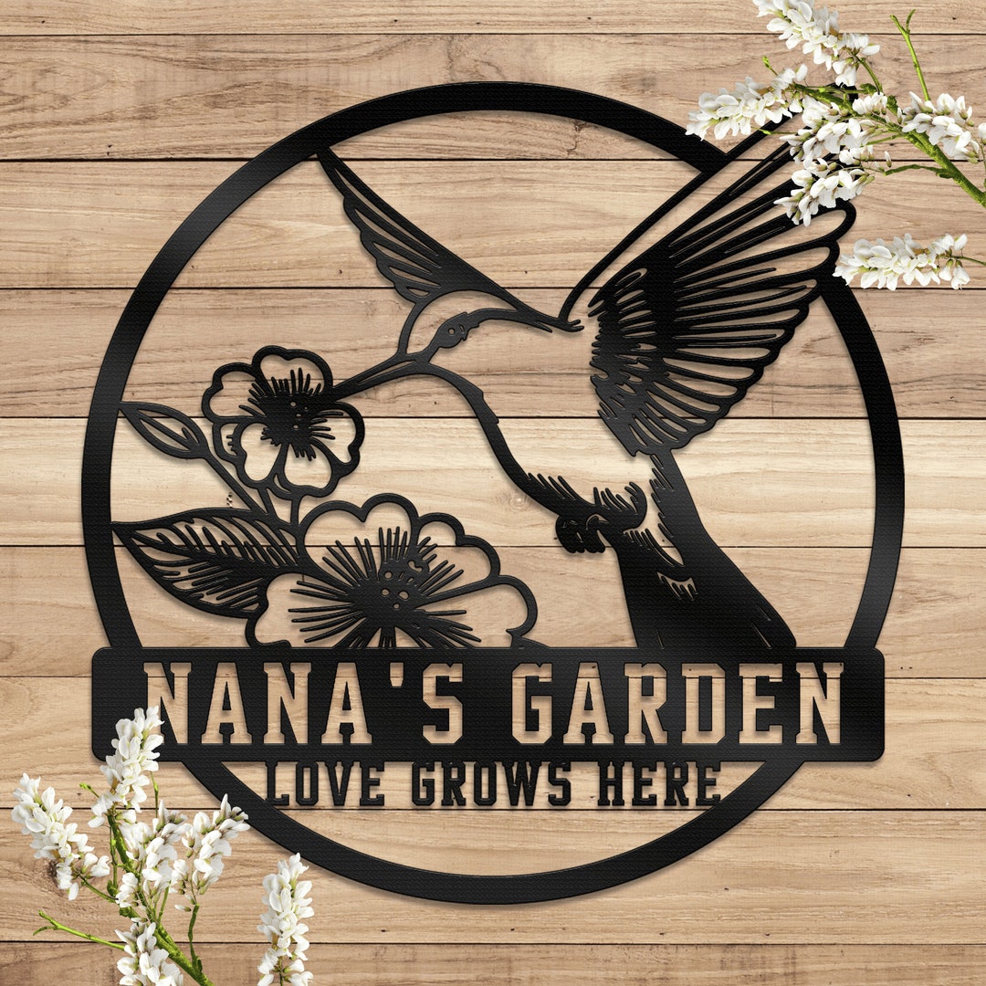 Customised Hummingbird Metal Sign-metalart Family Name Sign Mother's ...