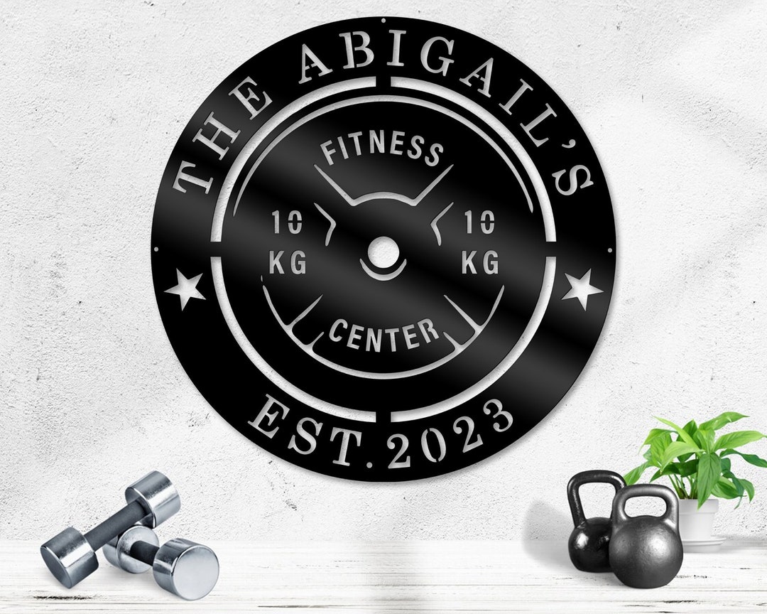 Personalized Cross Fit Gym Sign-gym Weight Plate Monogram-home Gym ...