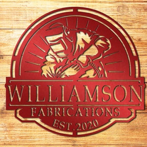 Customized Home Garage Welding Wall Art, Personalized Business Name ...