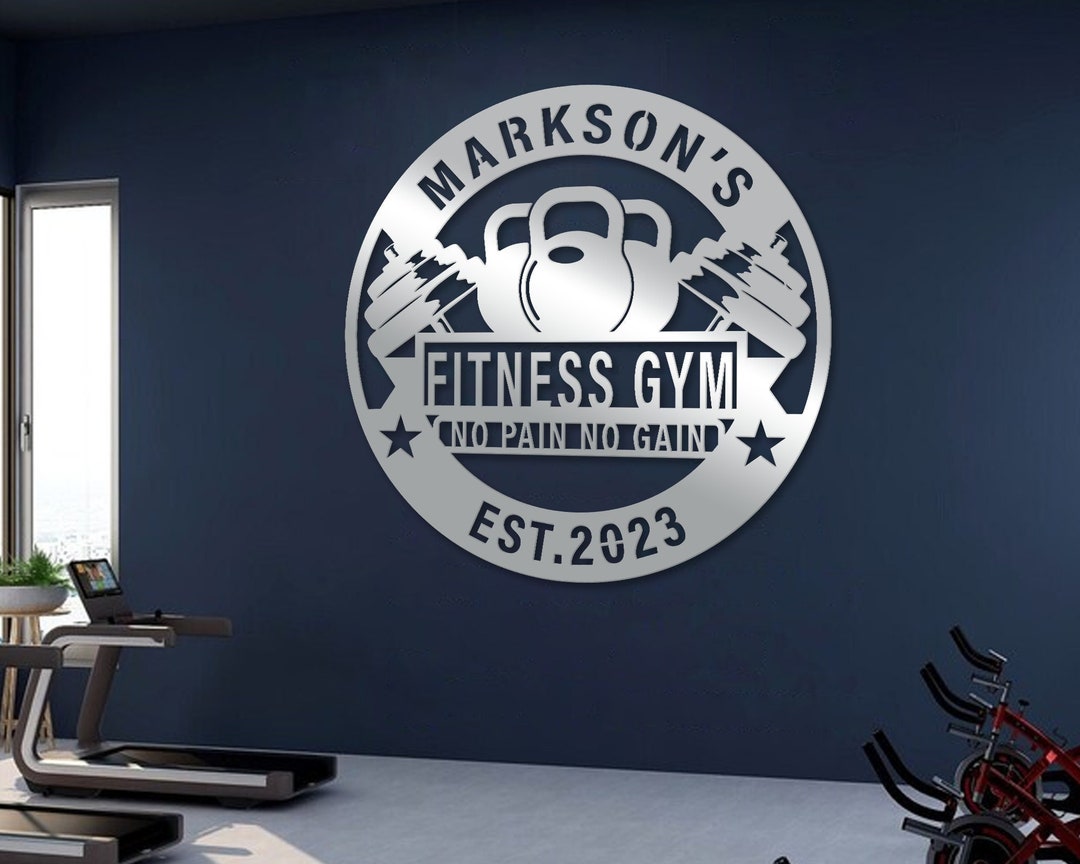 Personalized Workout Room Gym Sign-crossfit Gym Décor-gym Center Name ...