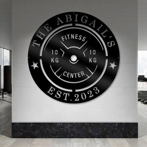 Personalized Cross Fit Gym Sign-gym Weight Plate Monogram-home Gym ...