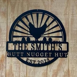 Customized Chick Inn Metal Sign, Chicken With Chicks Family Sign ...