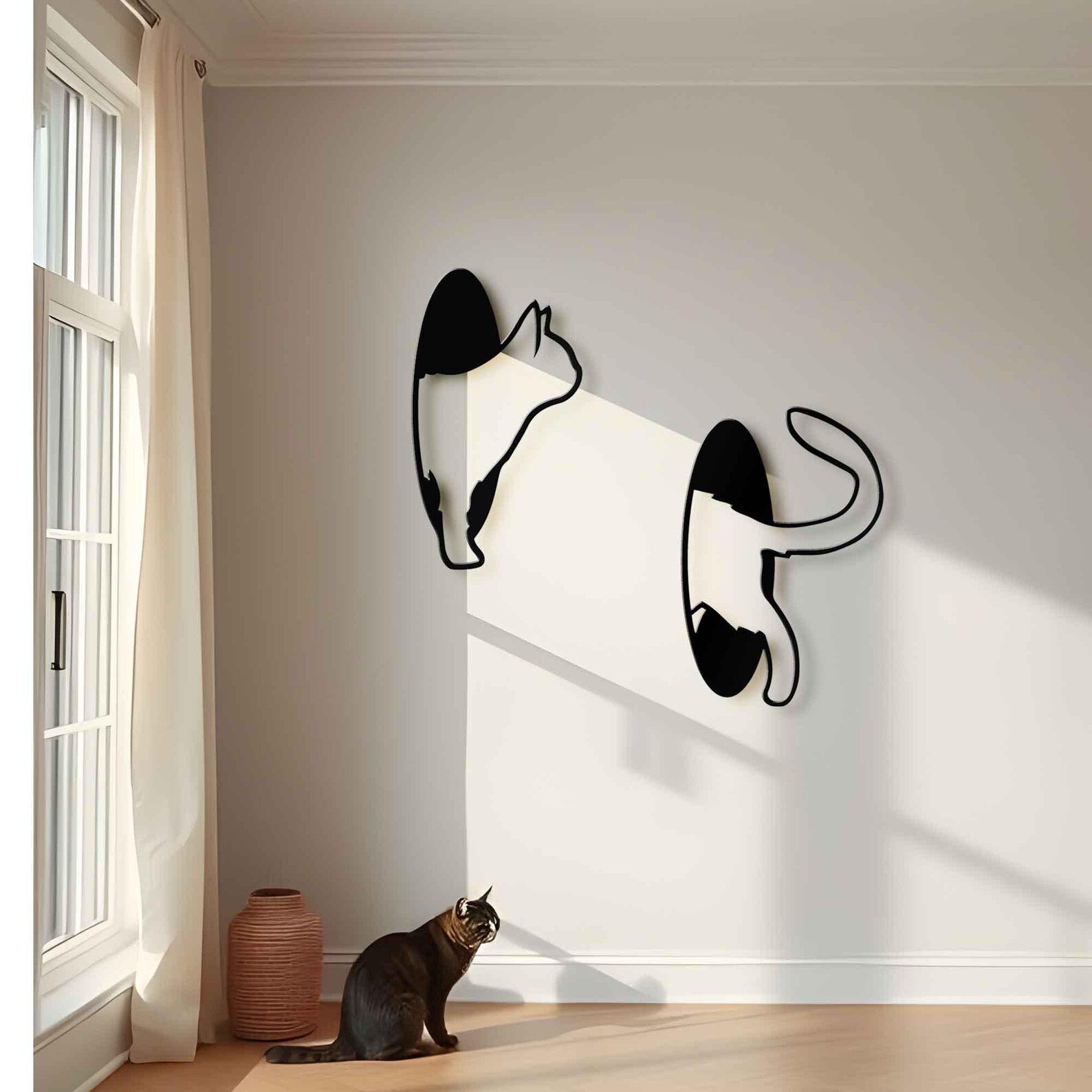 Funny Cat Portal Wall Art Decor - Kids Room Creative Wall Decor ...