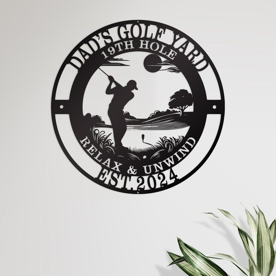 Custom Metal Golf Sign - 19th Hole Metal Sign -golfer Name Sign - Dad’s ...