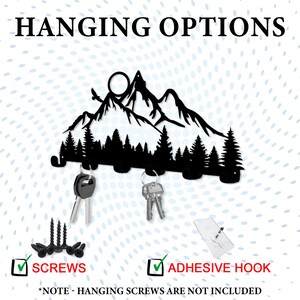 Nature Wildlife Theme Key Holder - Mountain and Forest Metal Hook ...