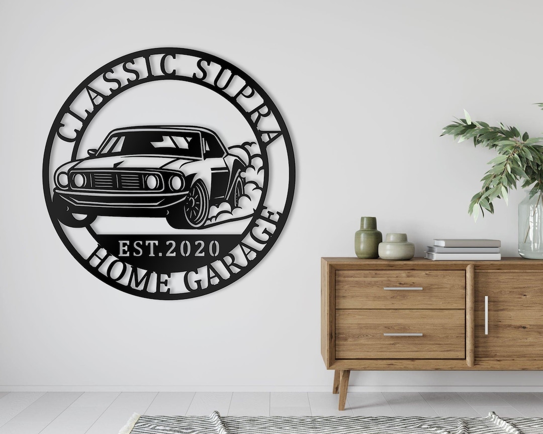 Classic Mustang GT Metal Sign, Home Garage Sign, Work Shop Sign, Garage ...