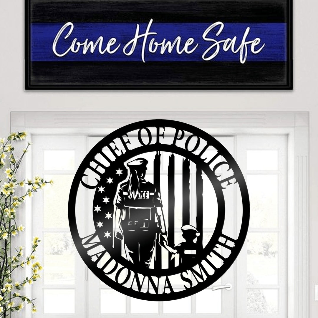 Editable Chief of Police Metal Sign - Policeman Personalized Metal Sign ...