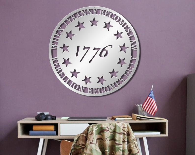 Personalized Patriotic Metal Sign, Patriotic 1776 Wall Art, We the ...