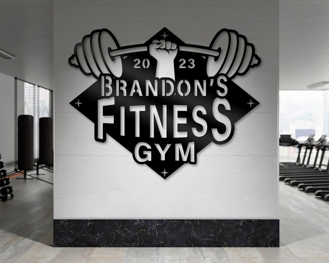 Personalized Dumbbell Fitness Gym Metal Sign-home Gym Wall Art-gym ...