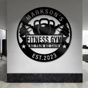 Personalized Workout Room Gym Sign-crossfit Gym Décor-gym Center Name ...