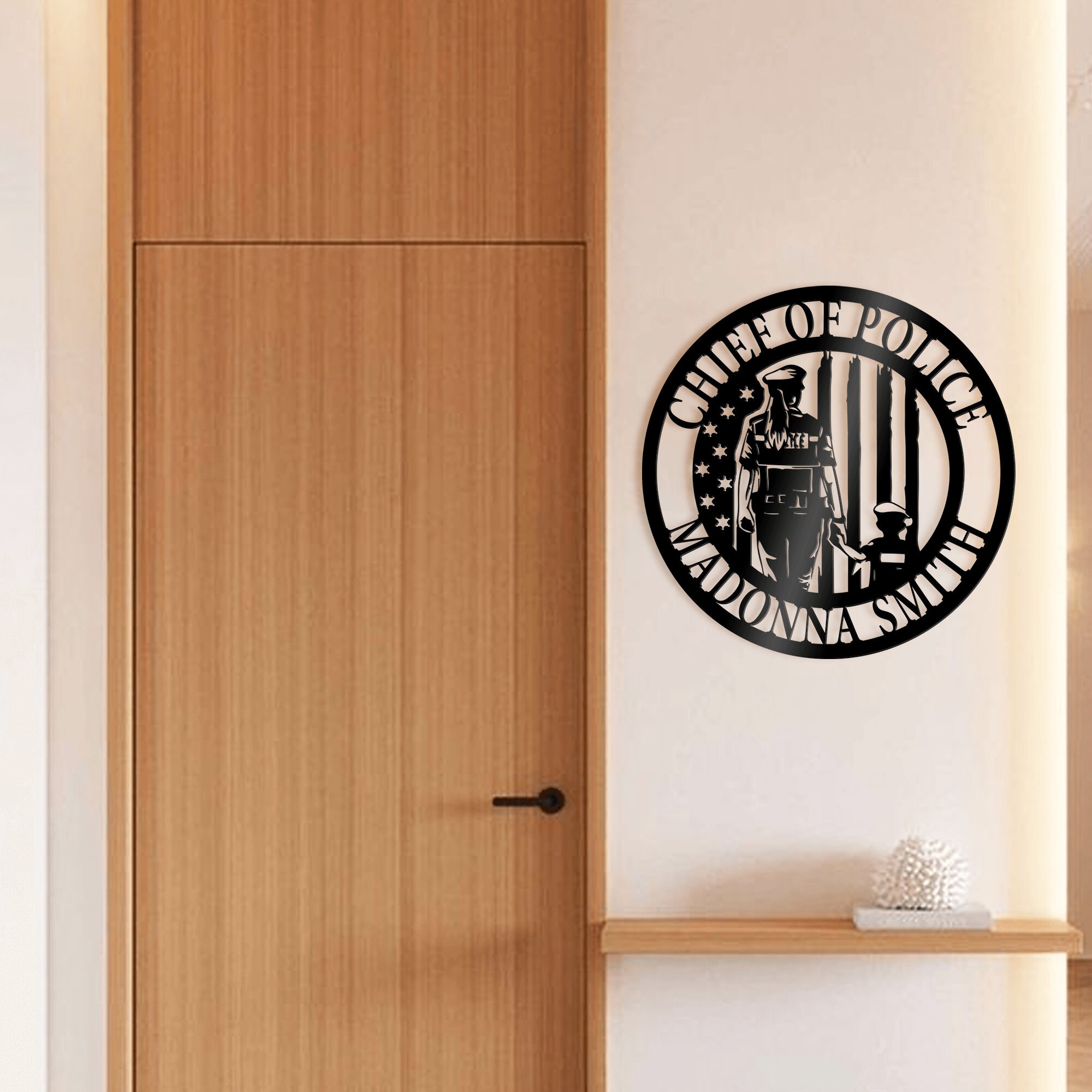 Editable Chief of Police Metal Sign - Policeman Personalized Metal Sign ...
