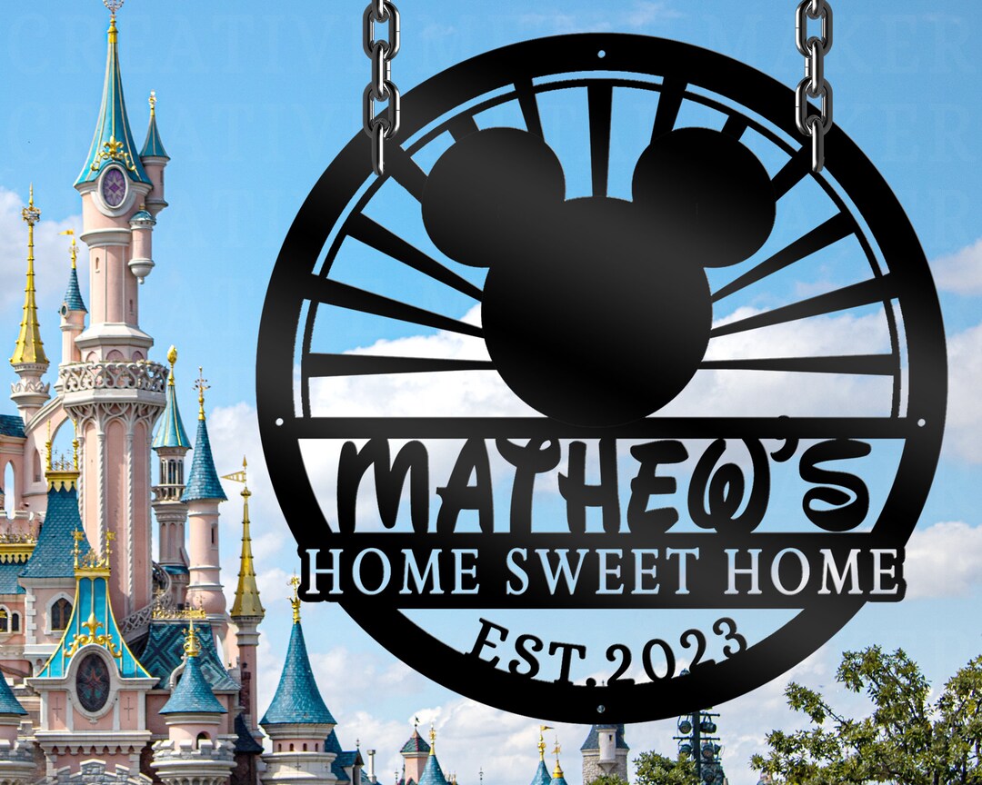 Home Sweet Home Metal Sign - Mickey Mouse Home Wall Decor - Disney ...