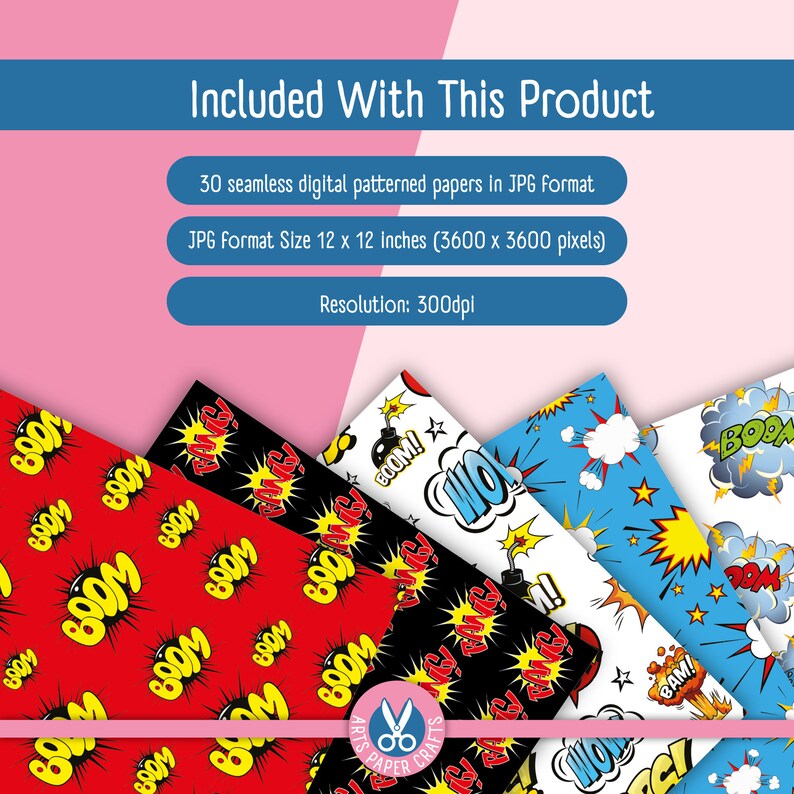 Super Hero Digital Papers - Comics Theme Party - Hero Comics Background ...