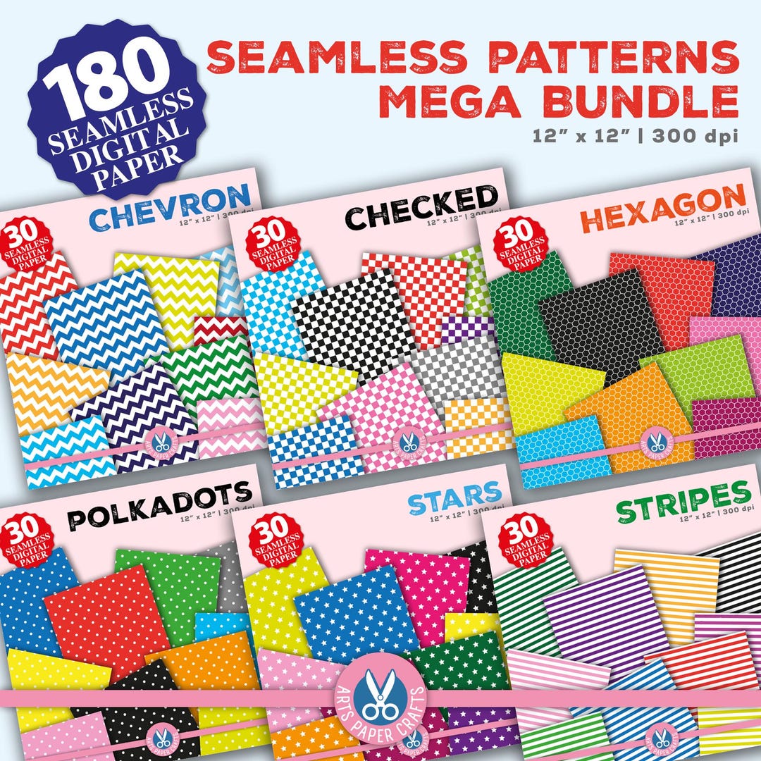 180 Simple Seamless Digital Papers - Mega Bundle Digital Papers ...