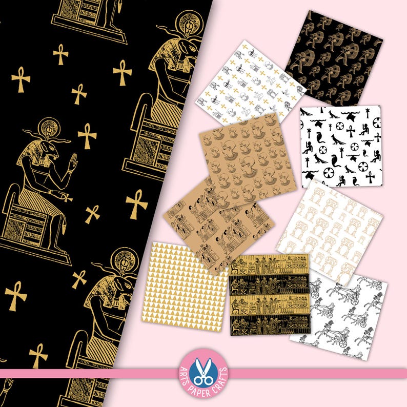 Ancient Egypt Digital Papers, Hieroglyph Theme Party, Egypt Background ...