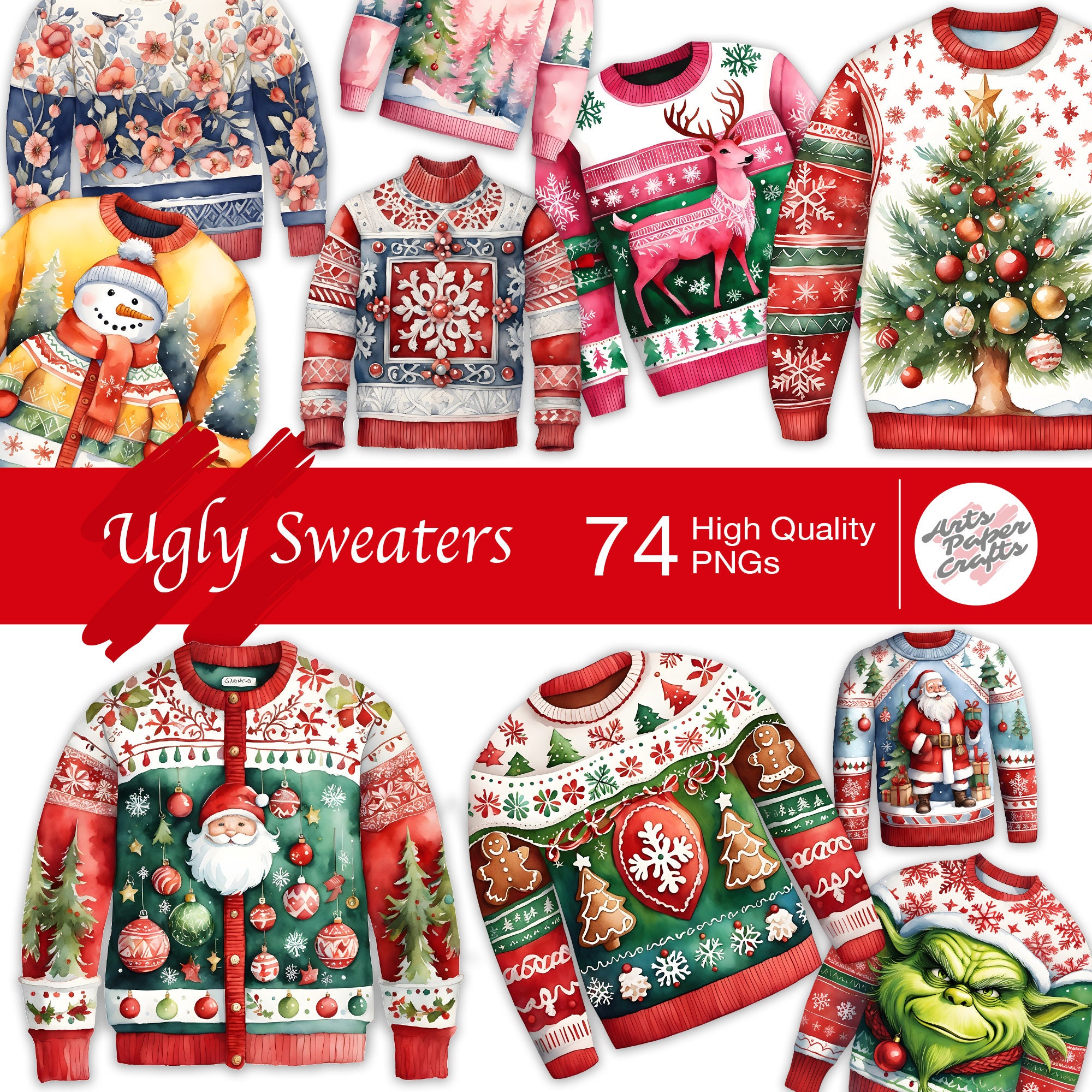 74 imágenes prediseñadas de suéter de Navidad suéter de - Etsy México