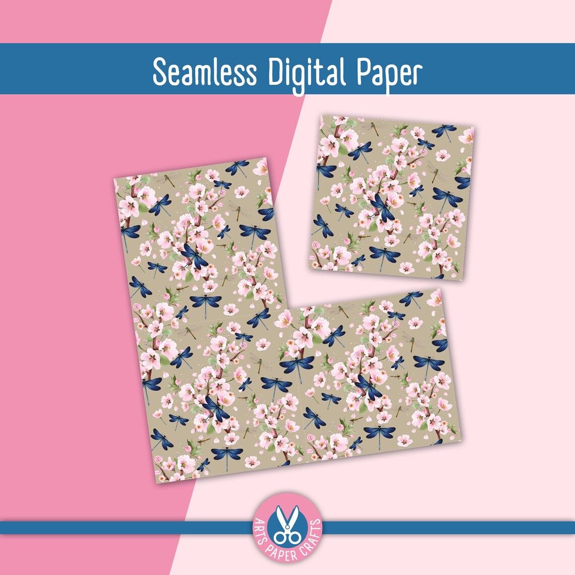 Dragonflies Seamless Digital Papers - Dragonflies Background ...
