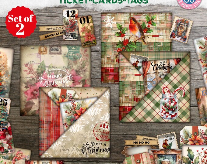 Christmas Fussy Cut, Christmas Junk Journal Kit, Vintage, Printable ...