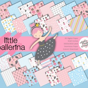 Little Ballerina Seamless Digital Paper Little Ballerina - Etsy