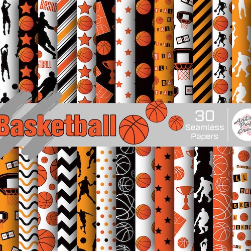 Basketball Digital Paper Basketball Scrapbook Papers Baby - Etsy