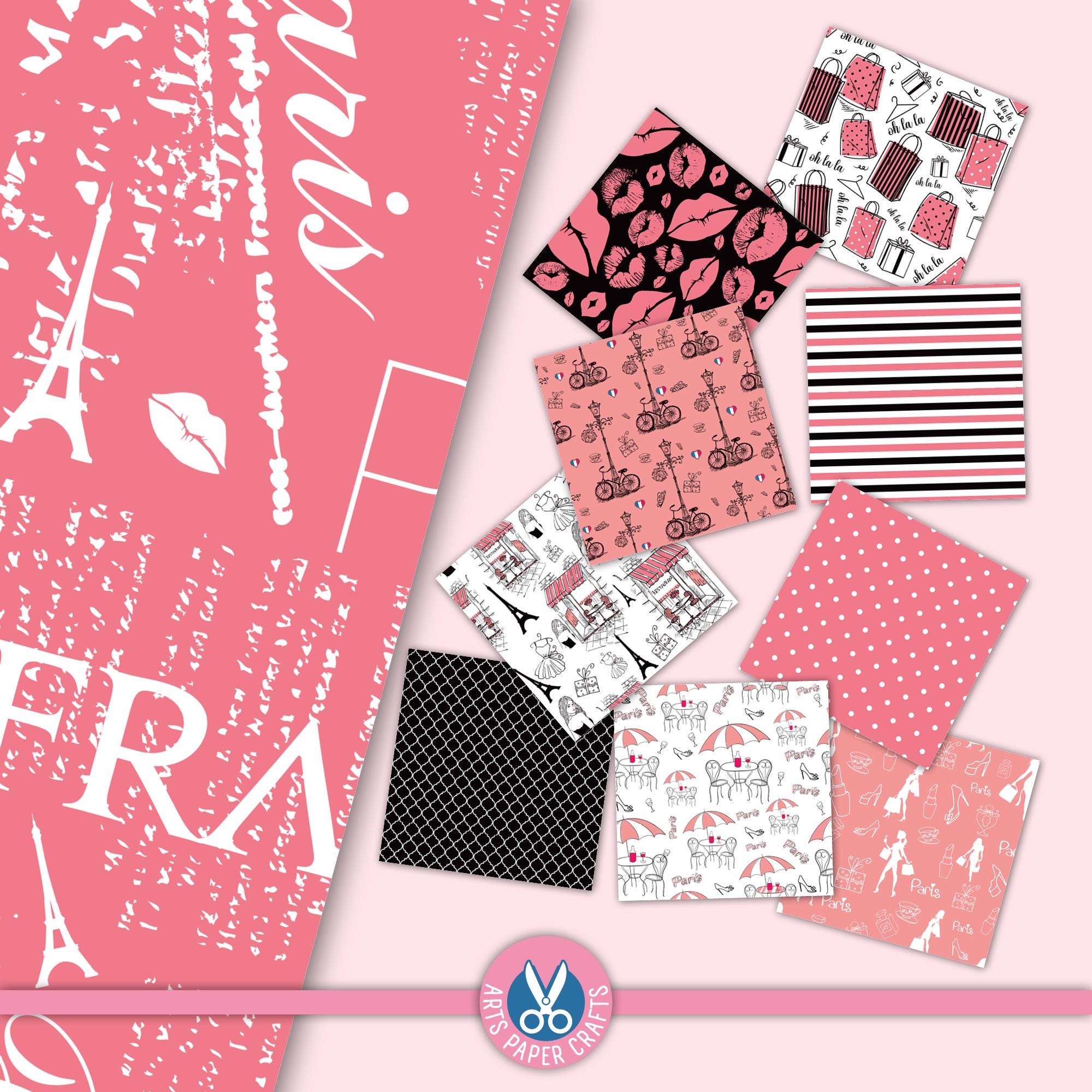Paris Digital Papers, Paris Background, Paris Seamless Pattern, Instant ...