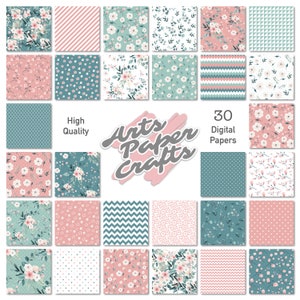 Flowers Digital Paper Sets Watercolor Flower Background Floral ...