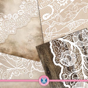 White Lace Journal Papers - Lace Printable Antique Pages - Lace Writing ...